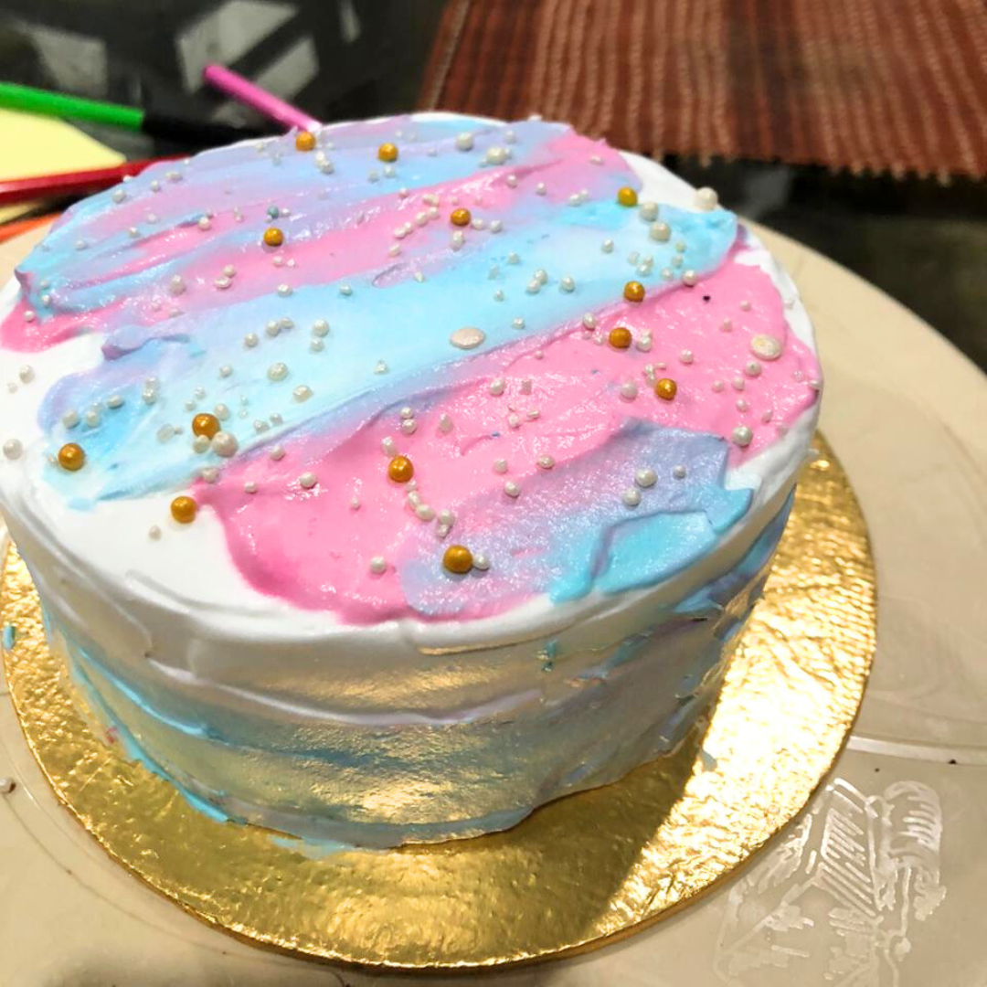 Blue & Pink Cake - Little Cakes Café